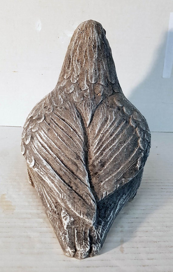 Outdoor Statues Cast Bird Statue Concrete Bird 7.5 in. Grotesque Cast ...