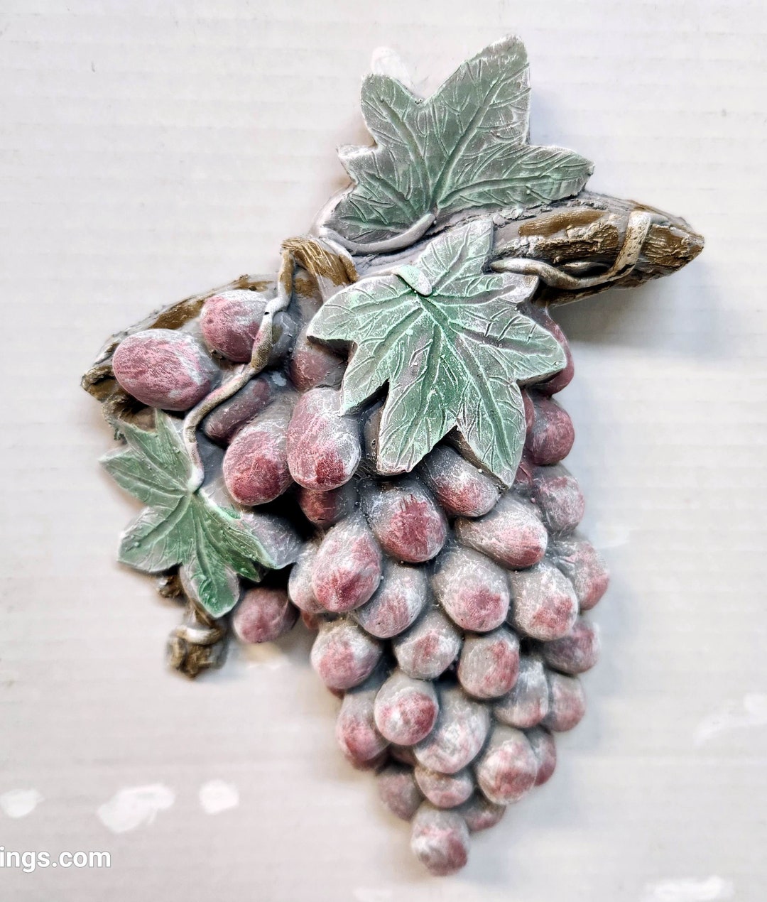 Grapes 3D Wall Sculpture, 10 In, Grape Art, Wine Cellar Art, Grape Wall ...