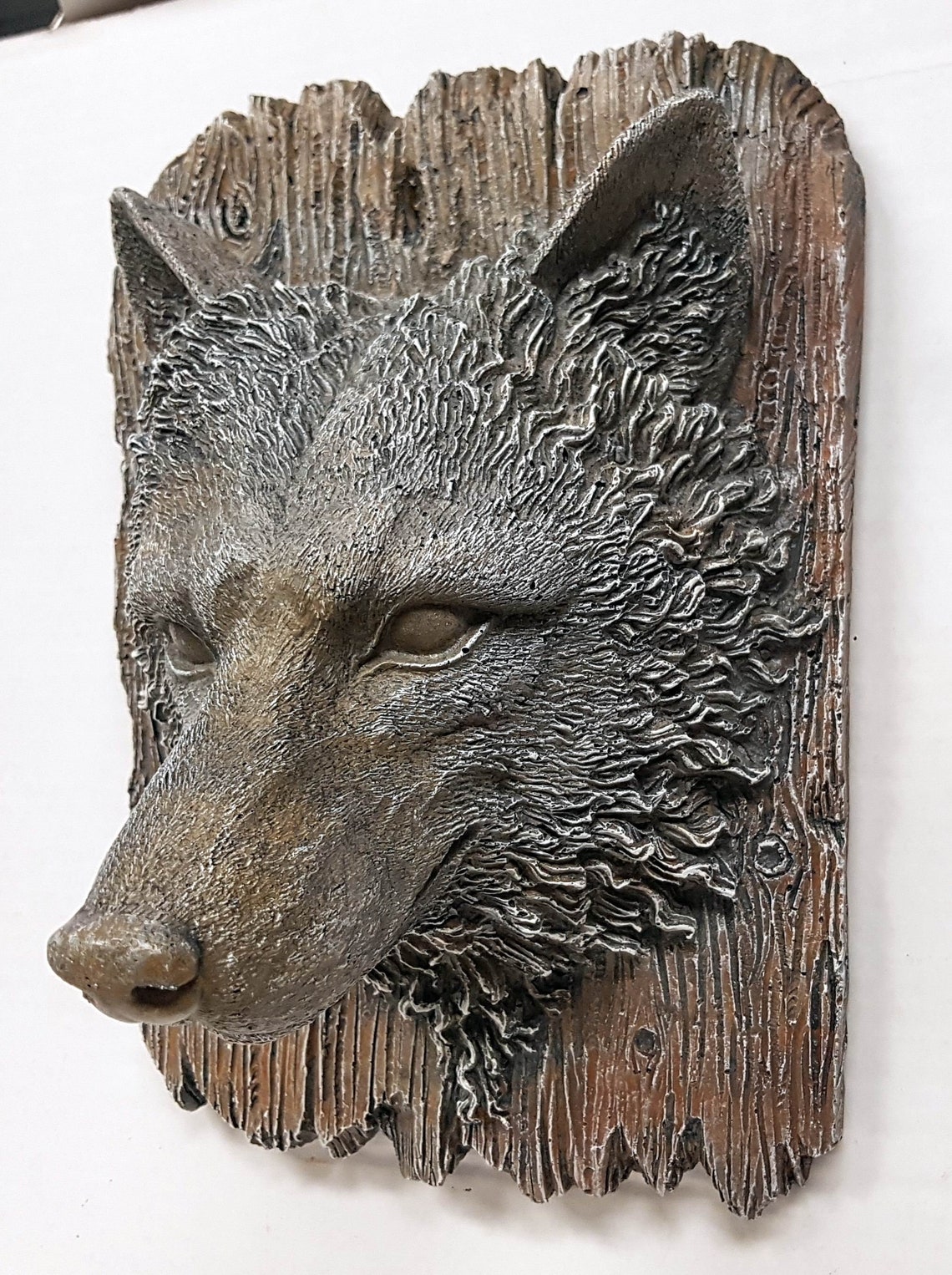 Concrete Wolf Face 11 In. 28 Cm Wolf Head Wall Mount Cast | Etsy