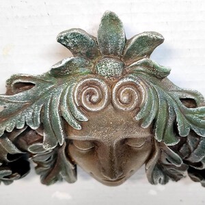 Lady of the Forest, 10.5 In., Leaf Lady, Tree Face, Concrete Face ...