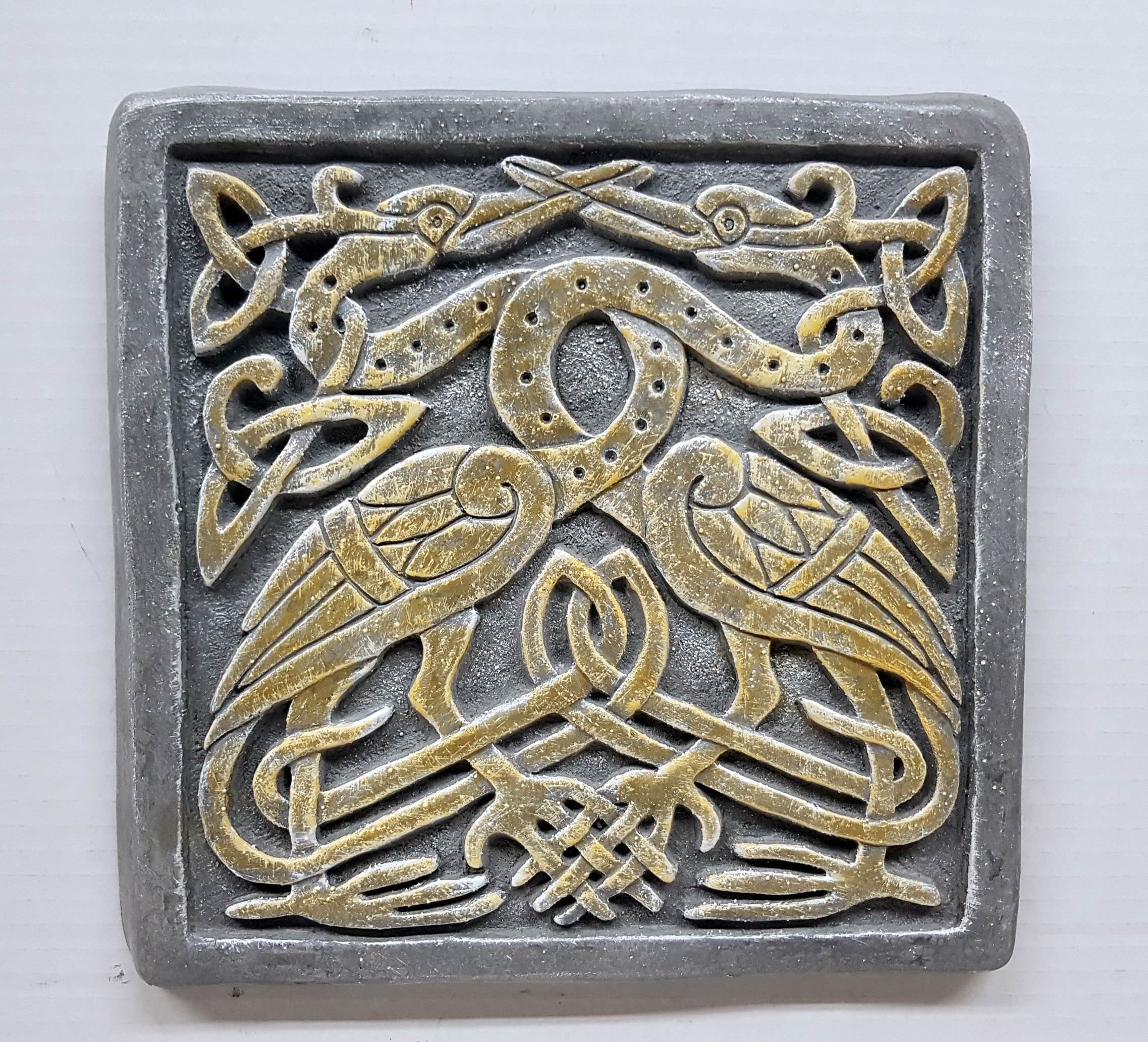 Celtic Mobius Cranes, 9 in (22 Cm), Medieval Stone Sculpture, Gothic ...