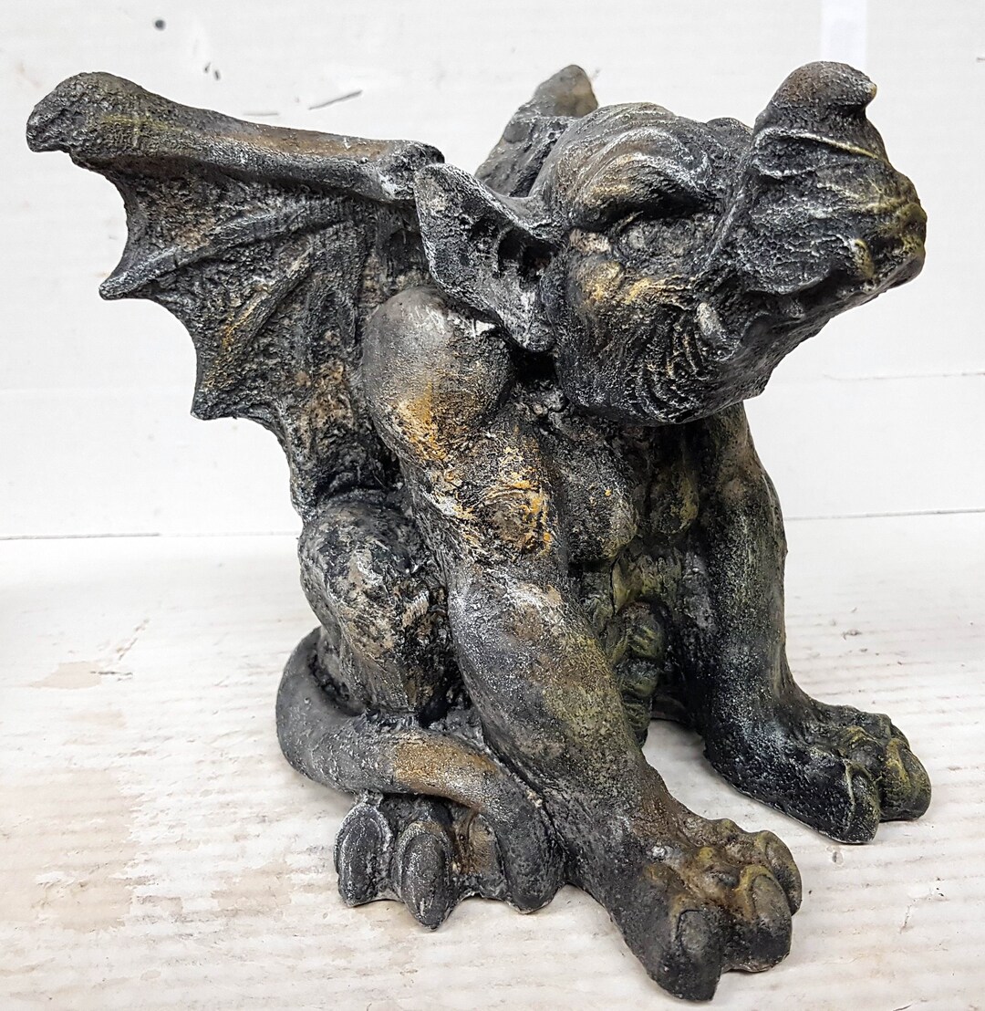 Concrete Gargoyle, 6.5 In. (17 Cm), Darth Dragon, Cast Stone Gargoyle ...