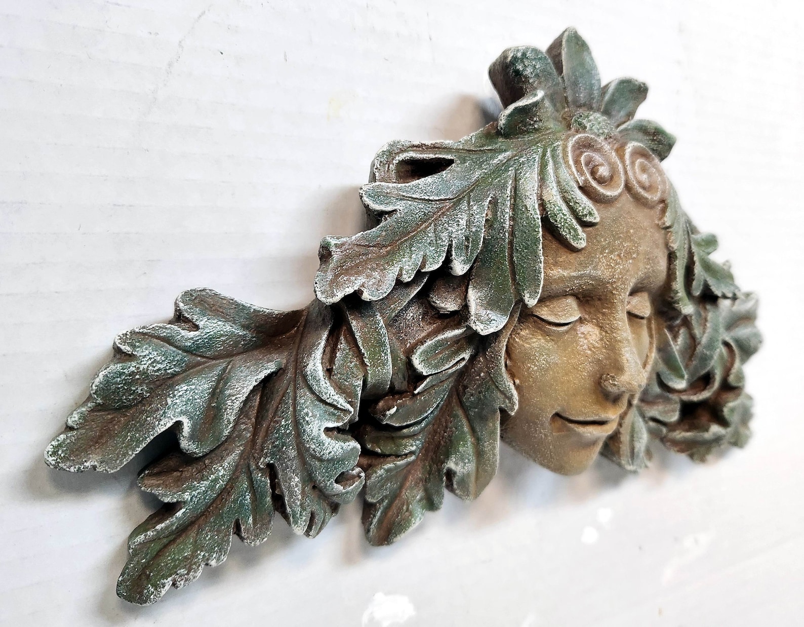 Lady of the Forest, 10.5 In., Leaf Lady, Tree Face, Concrete Face ...