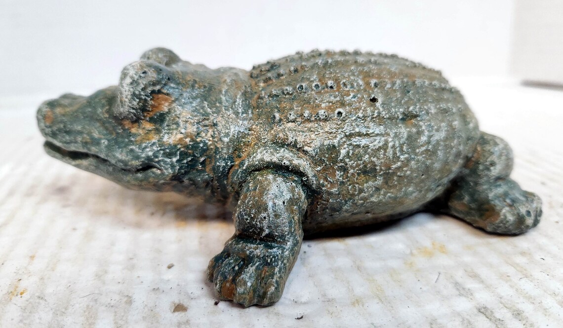Concrete Gator, Garden Alligator, Alligator Statue, Concrete Alligator ...