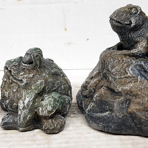 Funky Toads, Concrete Toads, Set of 3, 4in(10cm), Garden Toad, Concrete ...