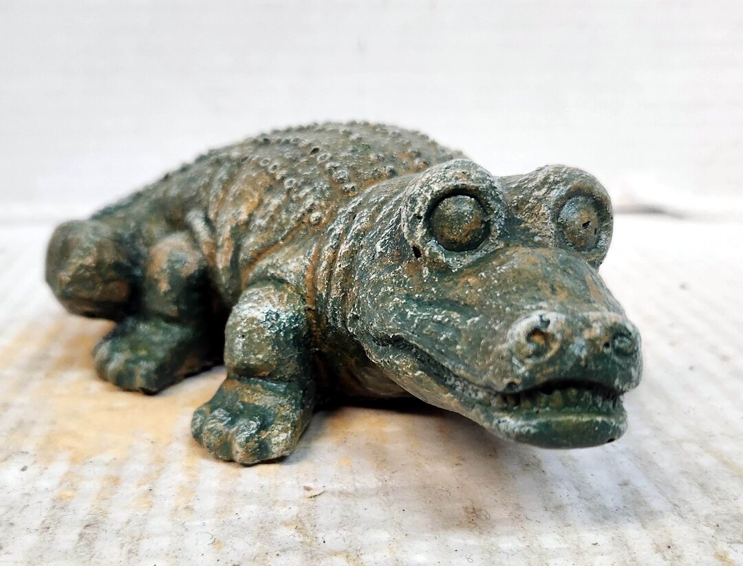 Concrete Gator, Garden Alligator, Alligator Statue, Concrete Alligator ...