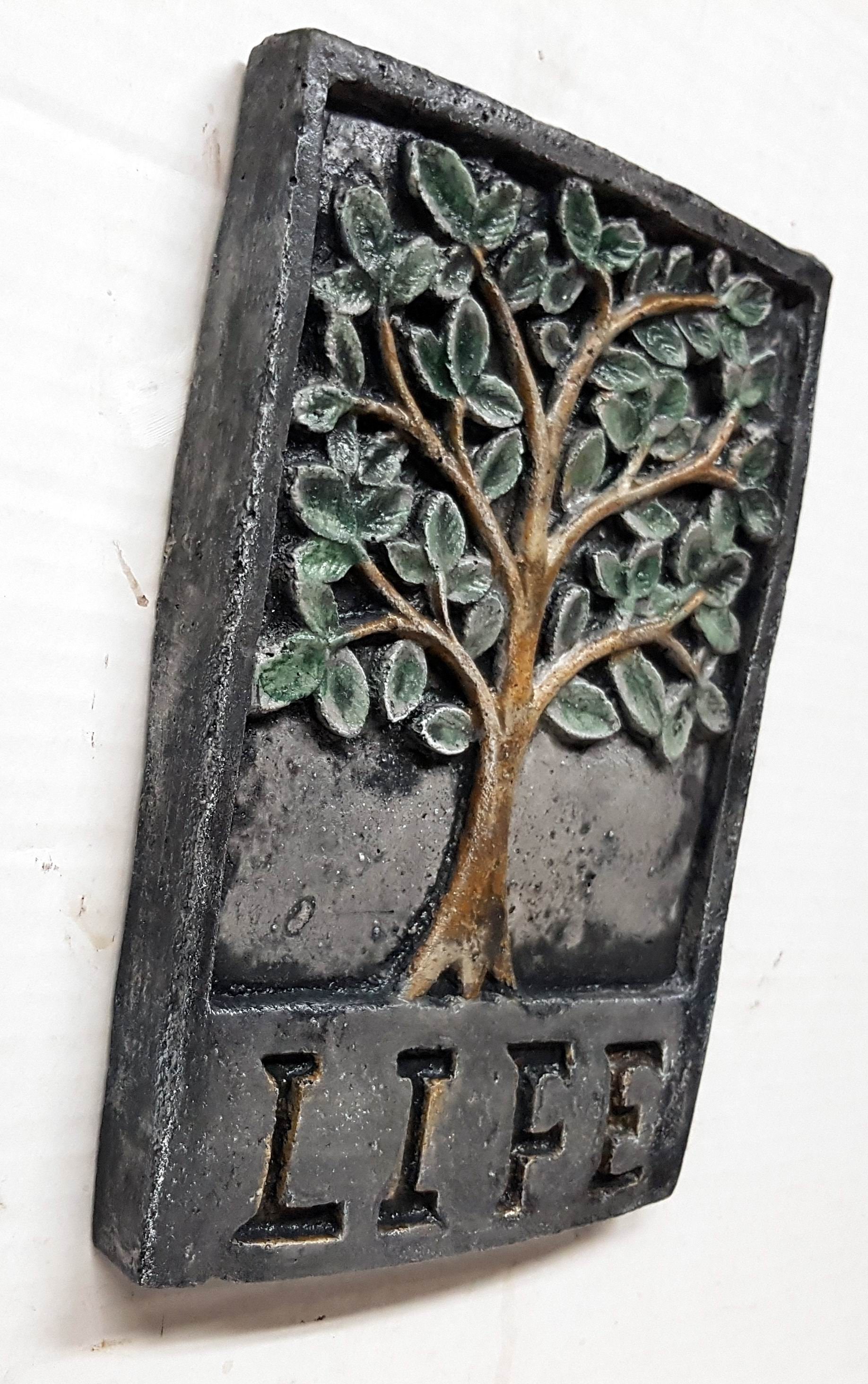 Tree of Life, Concrete Plaque, 8 In.,(20 Cm), Tree of Knowledge ...