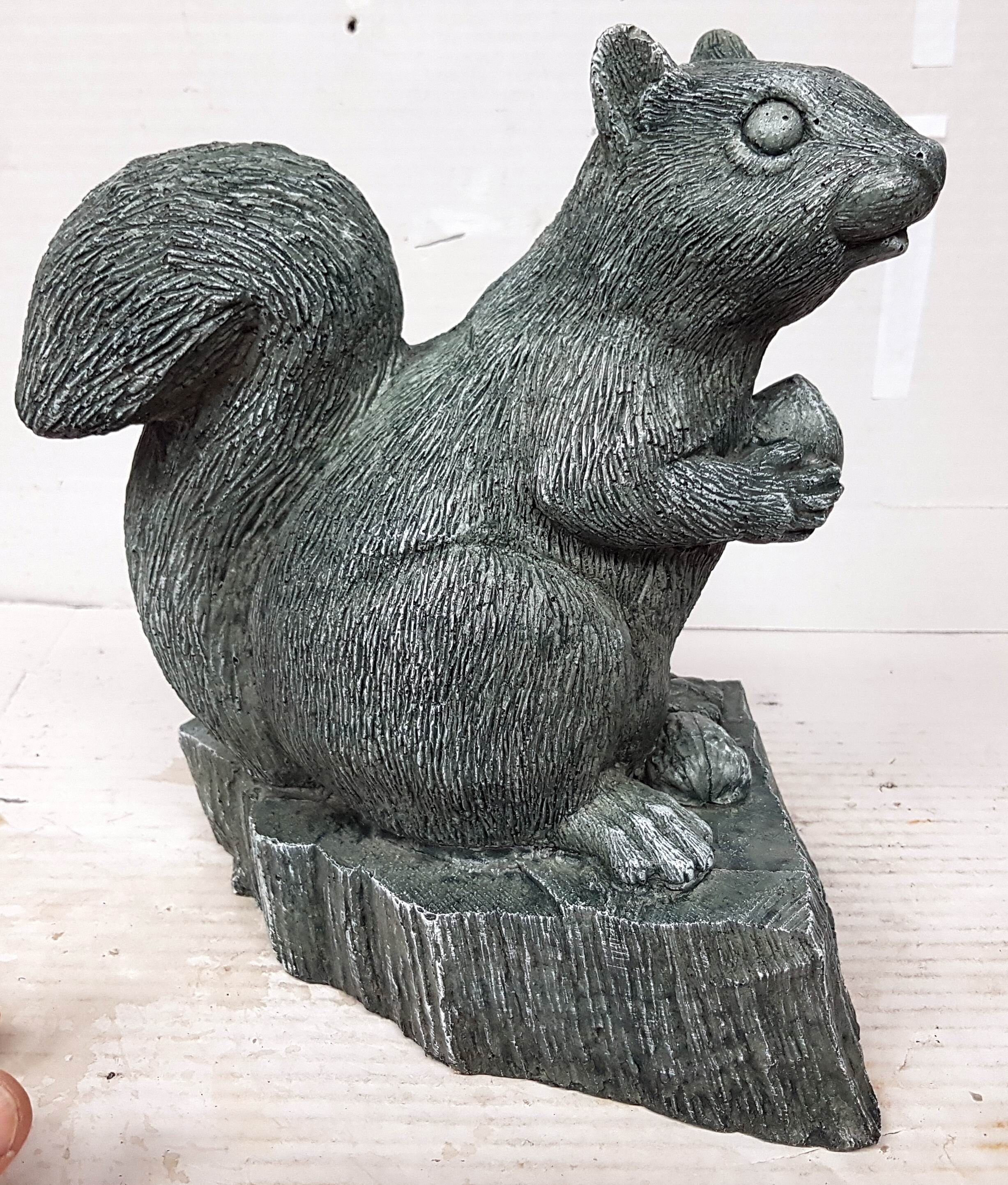 Squirrel Concrete Statue 10 In. Garden Statue Concrete | Etsy