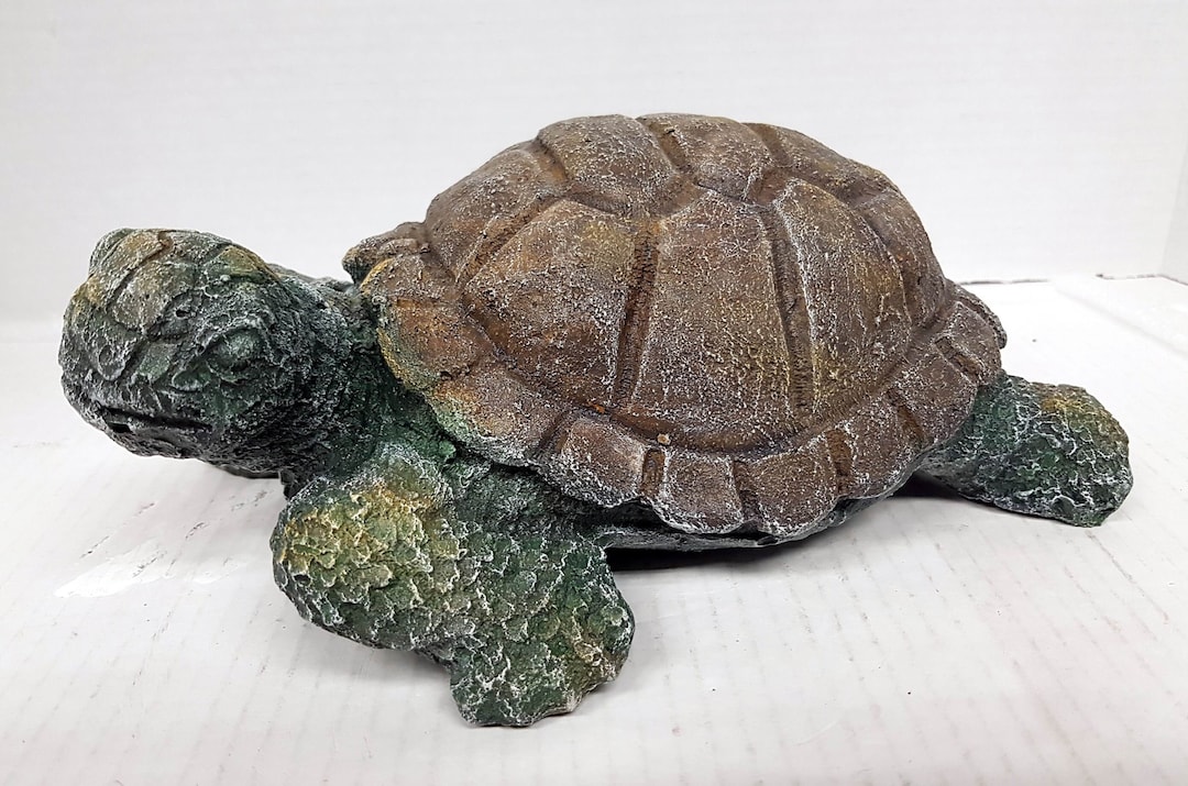 Concrete Turtle, 9 In. (23 Cm), Garden Turtle, Concrete Ornament ...
