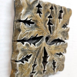 Oak Leaf Tile, 5.5 In. (14 Cm), Home Decor Tile, Leaf Plaque, Wall Art ...