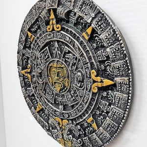 Aztec Calendar, 10 In. (25 Cm), Ancient Civilizations, Meso-america Art ...