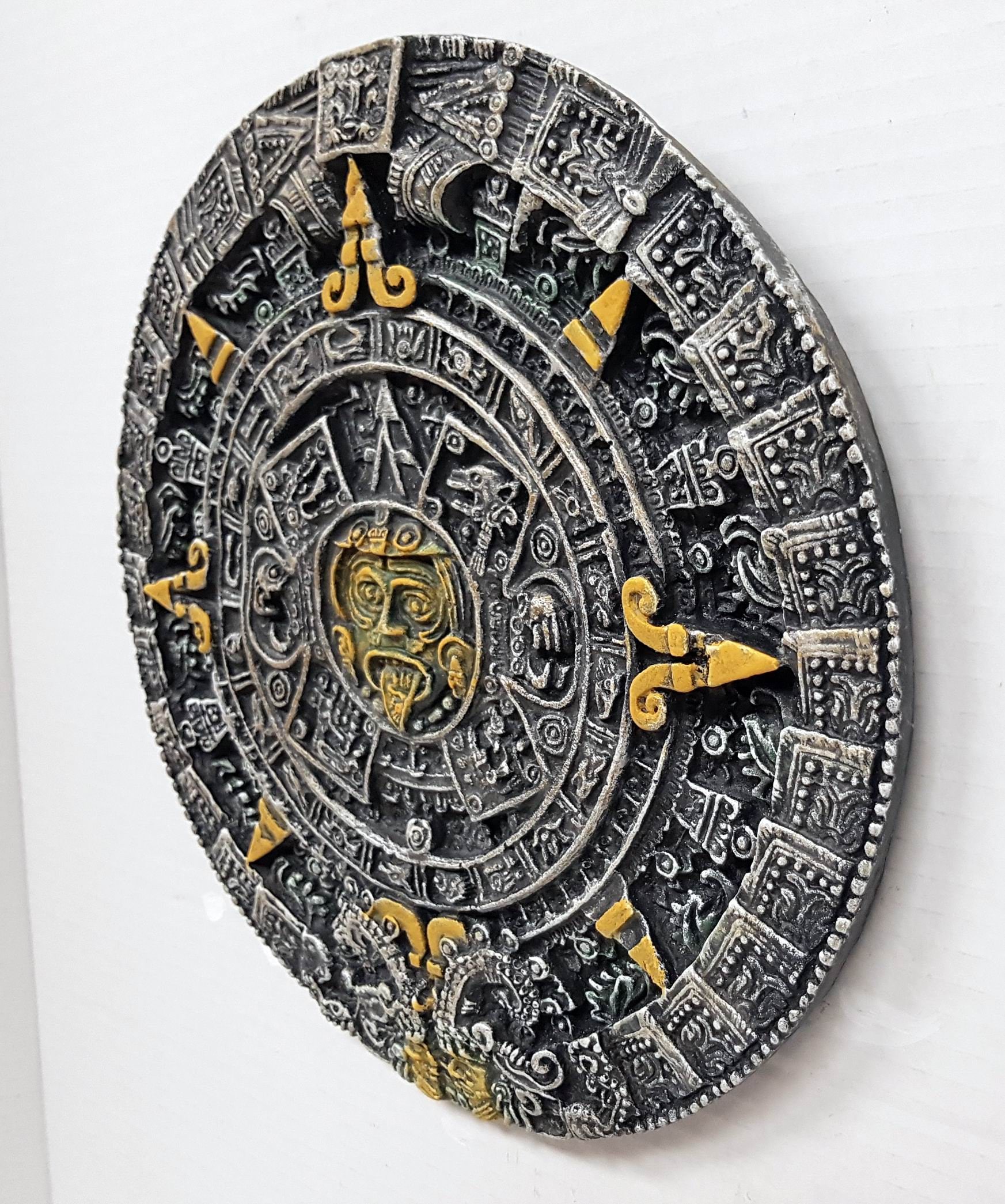 Aztec Calendar, 10 In. (25 Cm), Ancient Civilizations, Meso-america Art ...
