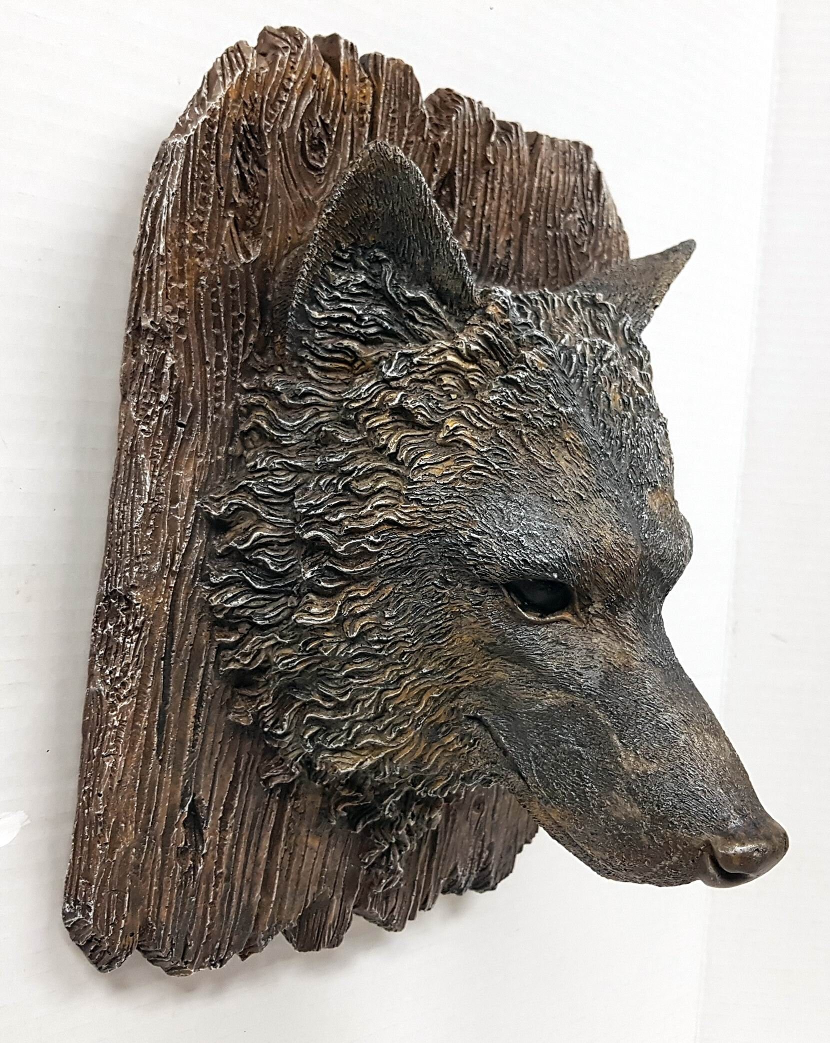 Concrete Wolf Face 11 In. 28 Cm Wolf Head Wall Mount Cast - Etsy