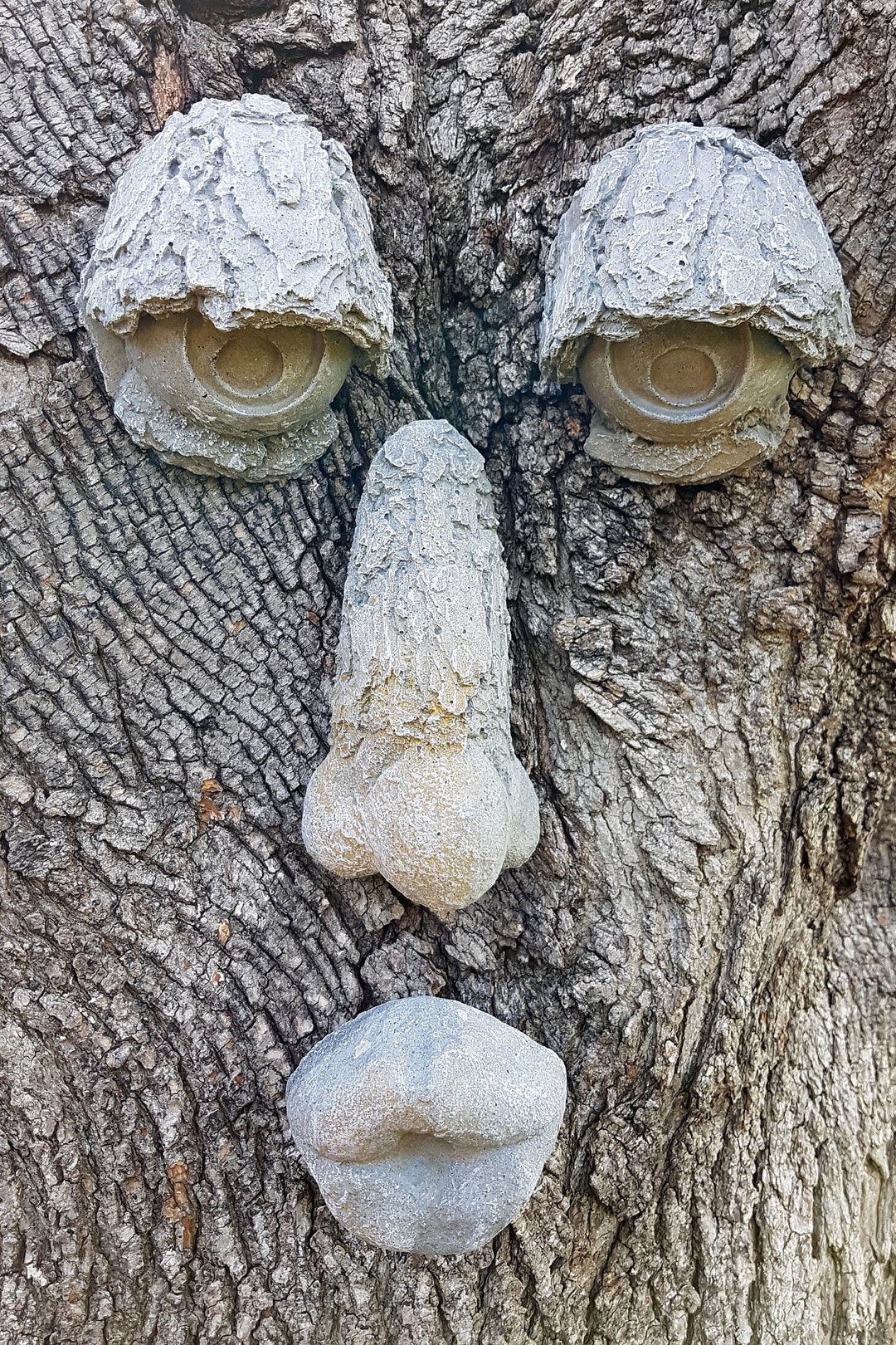 Tree Face, Concrete Tree Face, Forest Face, Garden Face Sculpture ...