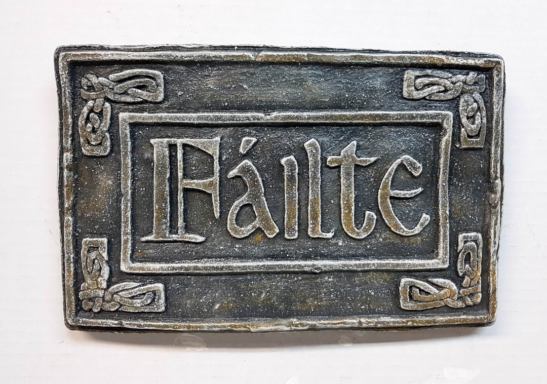 Failte Plaque, Concrete Welcome, 10in.(25cm), Irish Welcome Sign ...