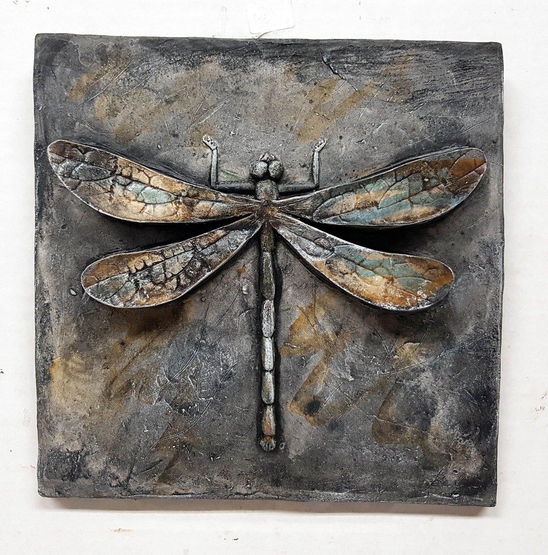 Bug Plaques, Concrete Plaques, 7 In. (14 Cm), Cicada, Dragonfly, Lady ...