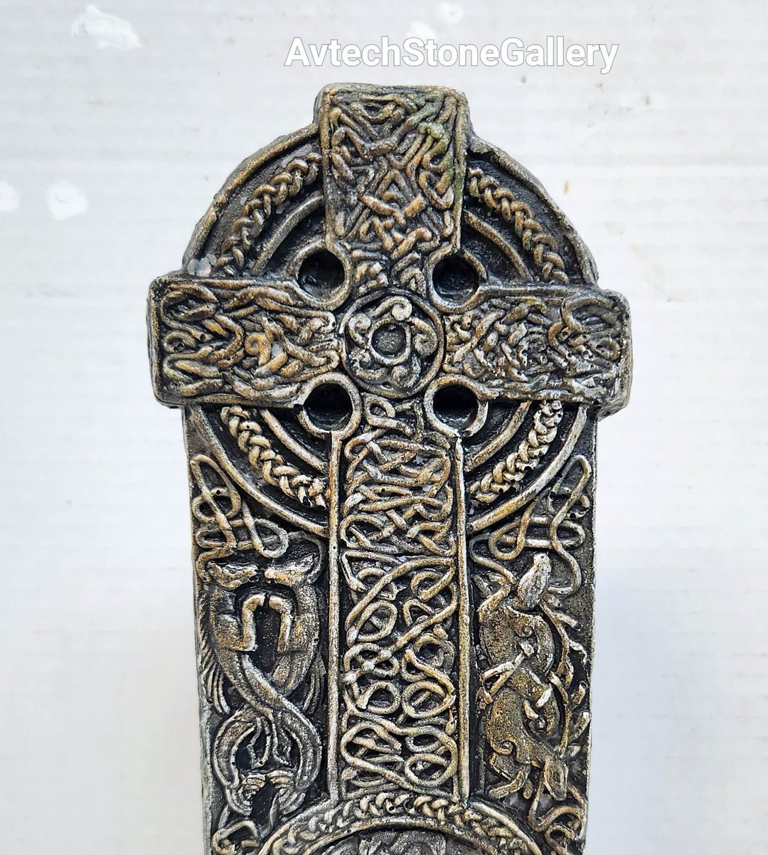 Celtic Cross, Concrete Cross, 9 In., Concrete Celtic Cross, Celtic ...