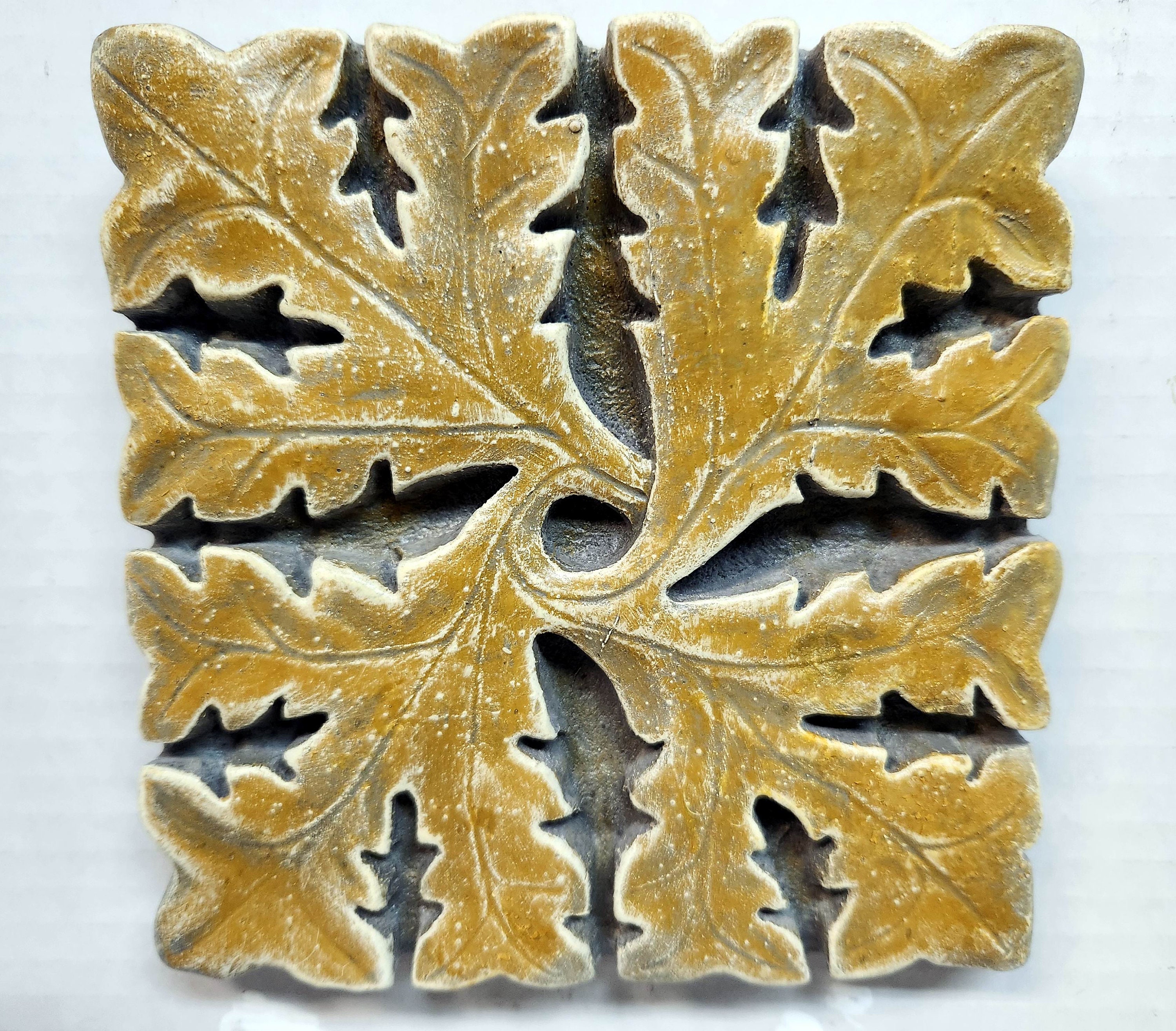 Oak Leaf Tile, 5.5 In. (14 Cm), Home Decor Tile, Leaf Plaque, Wall Art ...