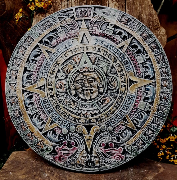 Aztekisk Kalendertegning Mexiko. Kopie Des Aztekischen Kalenders Der