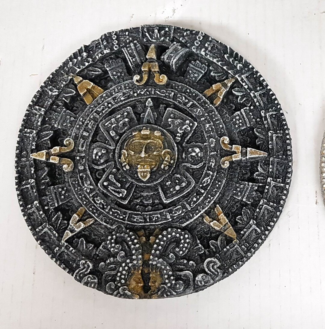 Aztec Calendar, 7 In. (18 Cm), Ancient Civilizations, Meso-america Art ...