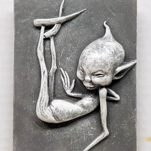 Pixie Plaques, Set of 4 Pixies, British Folklore, Celtic Pixie ...