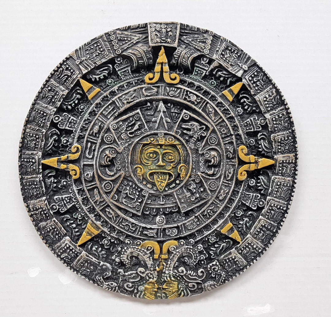 Aztec Calendar, 10 In. (25 Cm), Ancient Civilizations, Meso-america Art ...