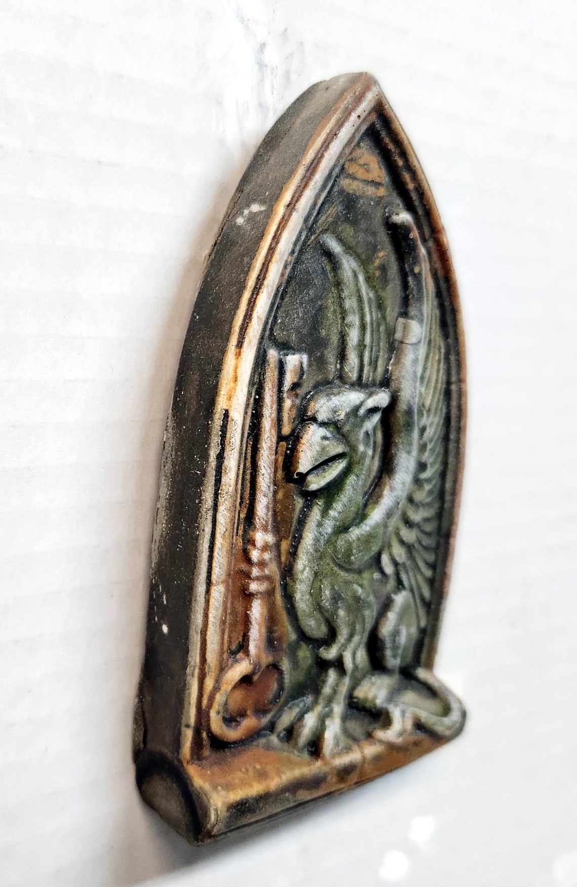 Griffin Plate, 4.5 In. (12cm), Gryphon Wall Hanger, Griffin Art, Gothic ...
