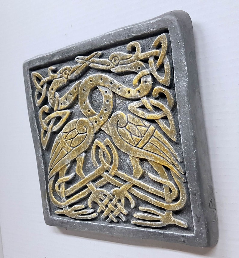 Celtic Mobius Cranes, 9 in (22 Cm), Medieval Stone Sculpture, Gothic ...