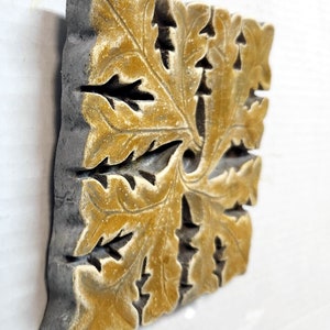 Oak Leaf Tile, 5.5 In. (14 Cm), Home Decor Tile, Leaf Plaque, Wall Art ...