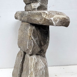 Inuksuk 13 In.(33cm), Concrete Inukshuk, Inuit Art, Stone Sculpture ...