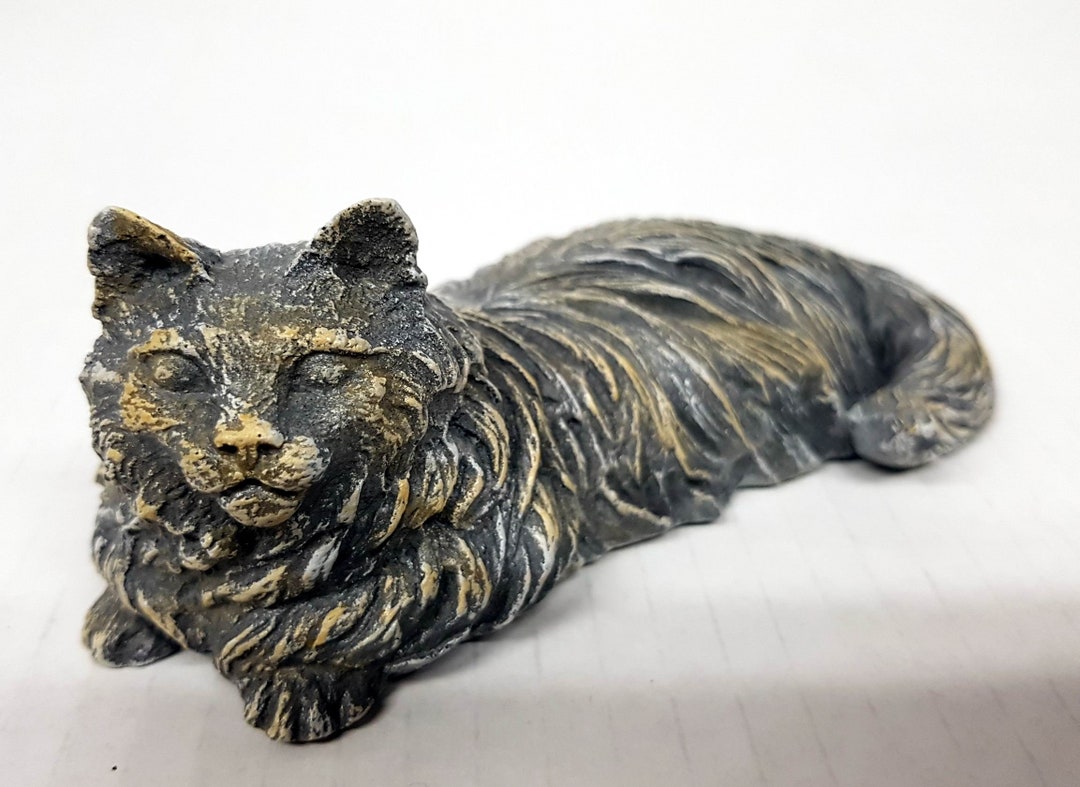 Cat Statue, 5 In., Persian Cat, Persian Cat Statue, Miniature Cat ...