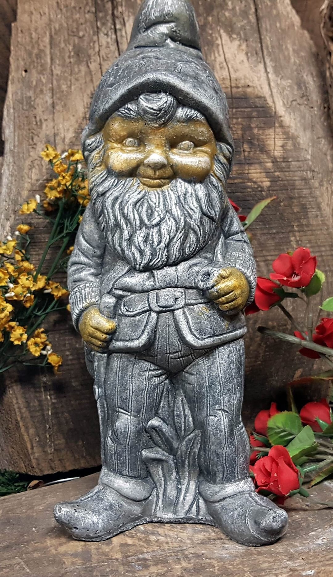 Concrete Gnome , Garden Gnome, Garden Statue, Dwarfish Goblin, Earth ...