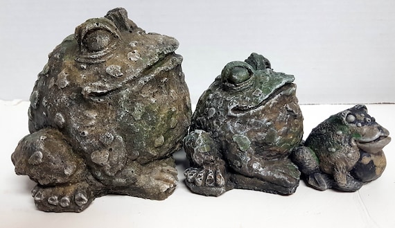 Funky Toads Concrete Toads Set of 3 4in10cm Garden Toad | Etsy
