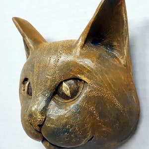 3-D Cat Plaque, 5 In. (13 Cm,) Home Decor, Pet Memory, Cat Face, Cat ...