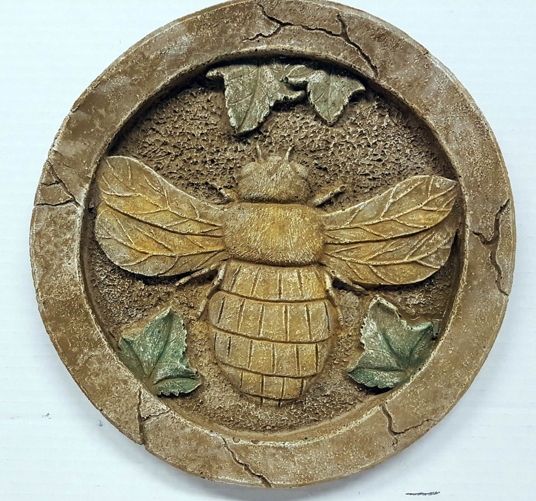 Bee Plaque, 10.5 (26 Cm), Bee Medallion, Garden Plaque, Garden Art ...