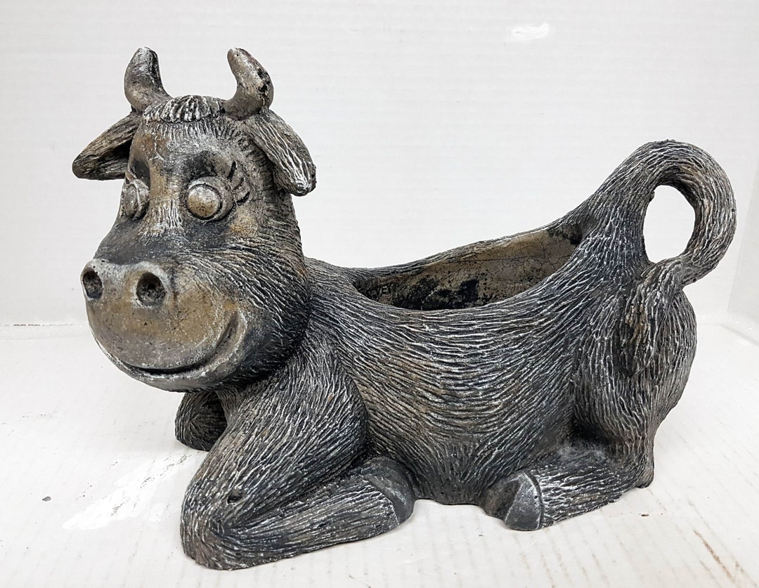 Concrete Cow Pot, Cow Pot, Concrete Planter, Cow Planter, Garden Pot ...