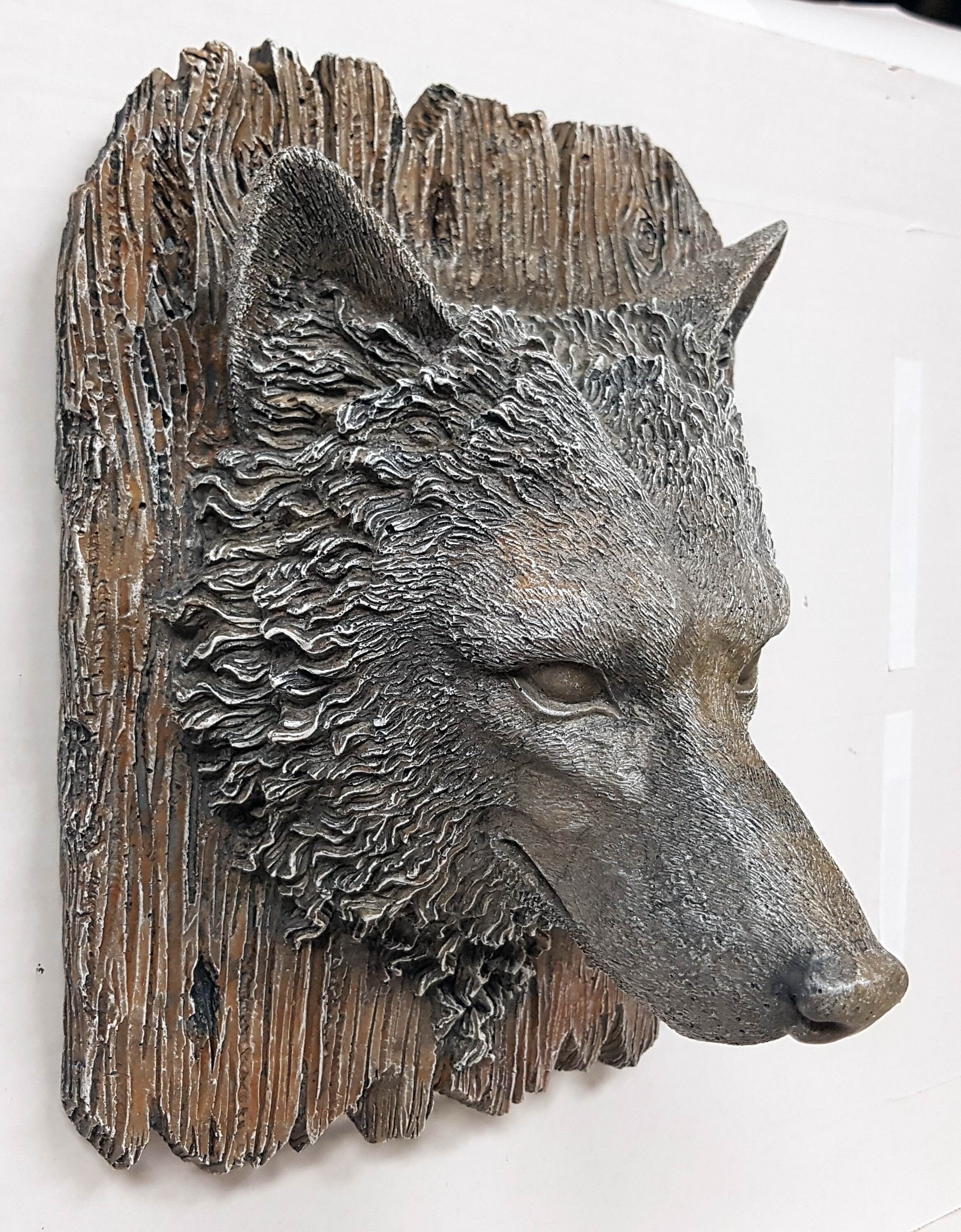 Concrete Wolf Face 11 In. 28 Cm Wolf Head Wall Mount Cast | Etsy