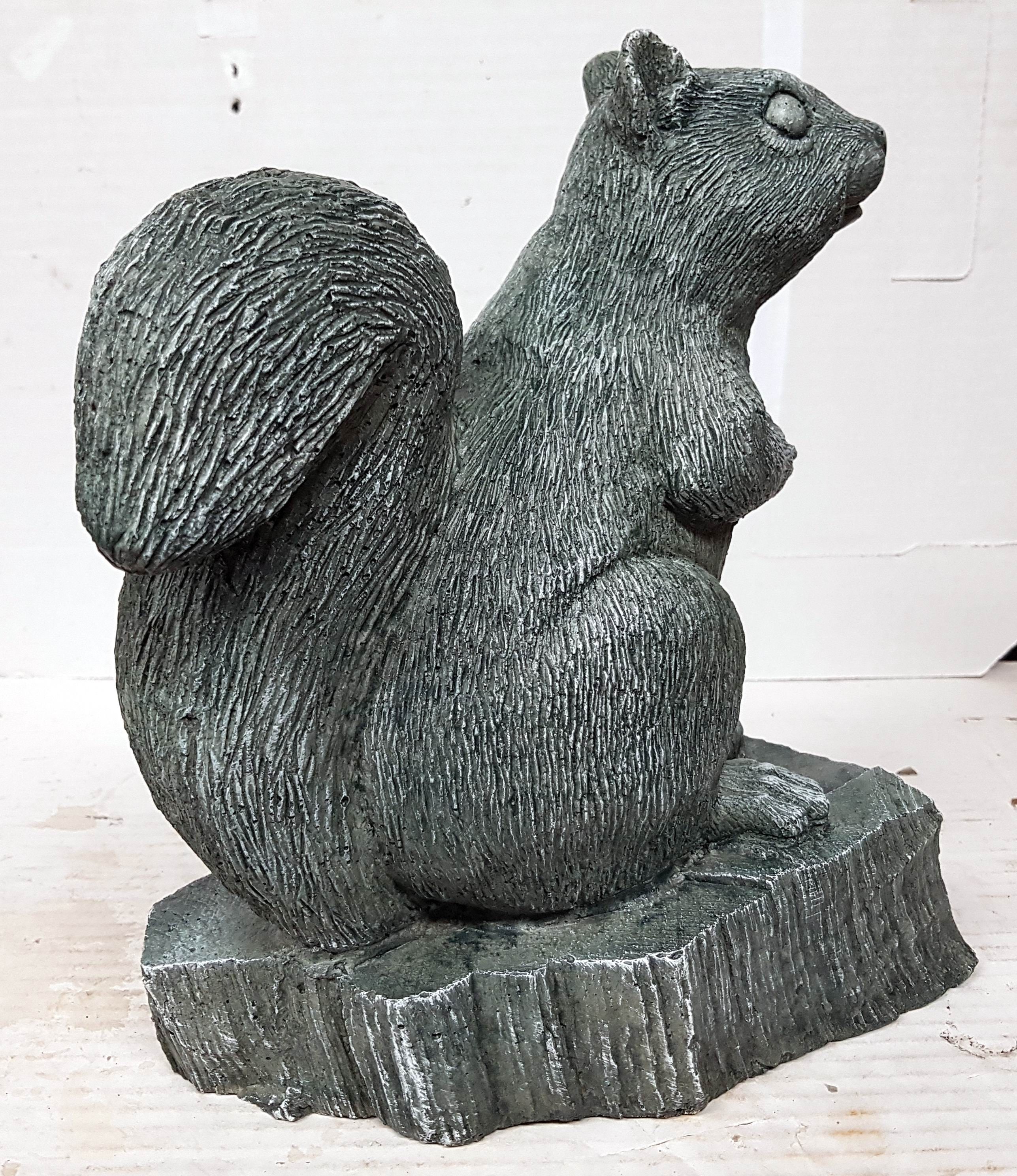 Squirrel Concrete Statue 10 In. Garden Statue Concrete | Etsy