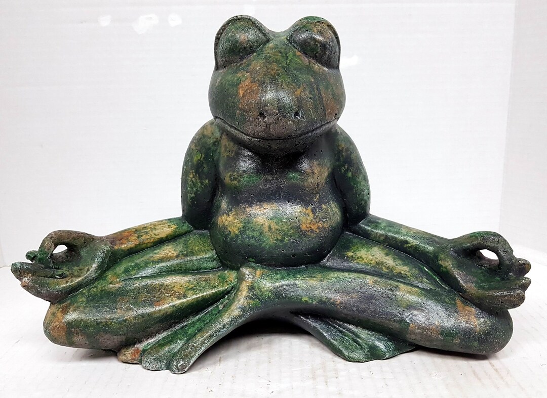 Yogi Frog, Concrete Frog, Concrete Yogi Frog, Meditation Frog, Frog in ...