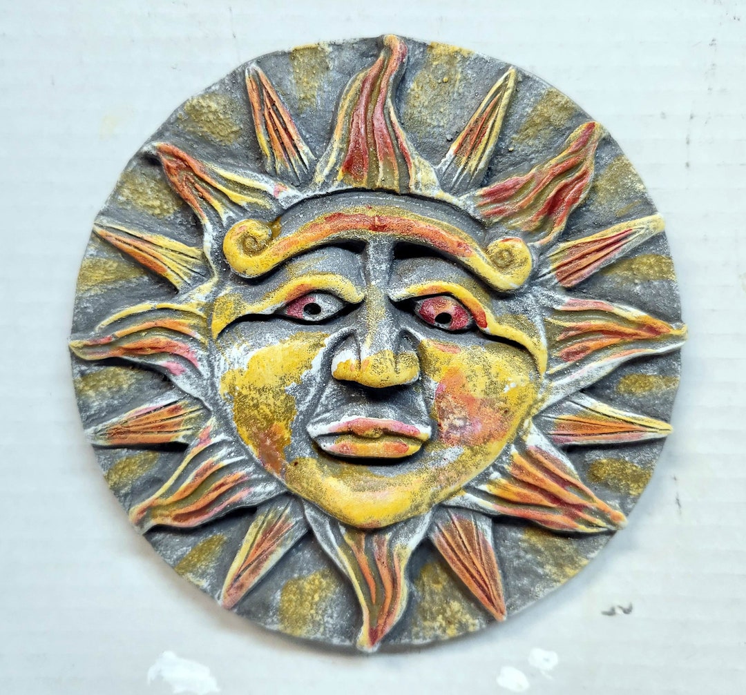 Small Sun, 6 In. (15 Cm), Concrete Sun, Garden Sun, Smiley Sun ...