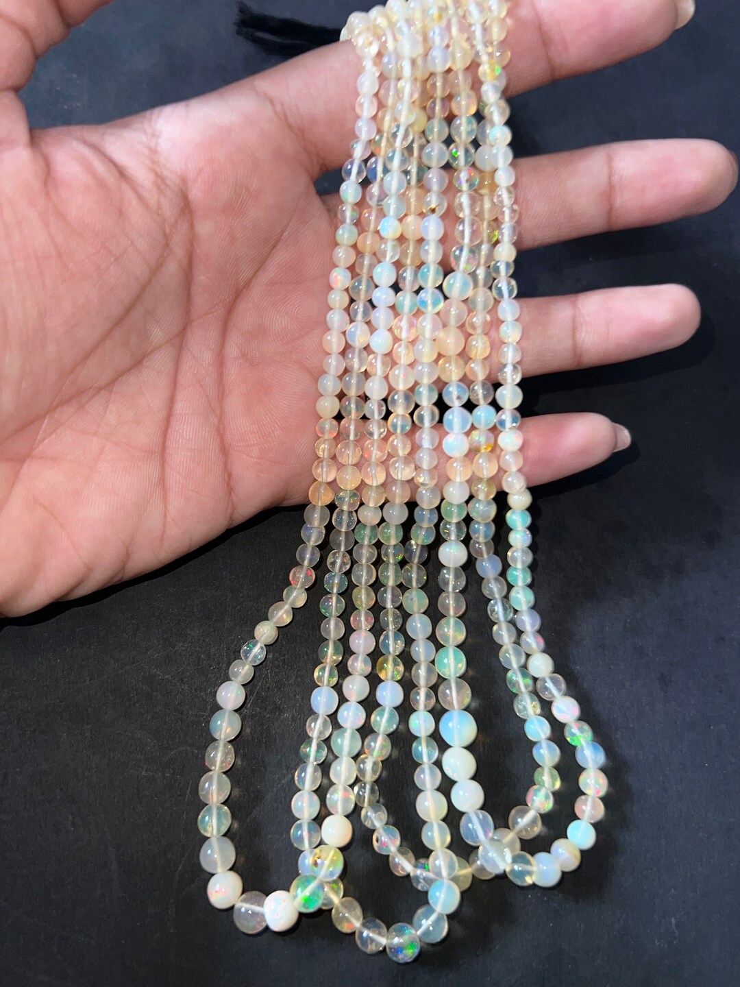 Ethiopian Opal Spheres With Beautiful Fire,16 Inch Strand, Opal Spheres ...