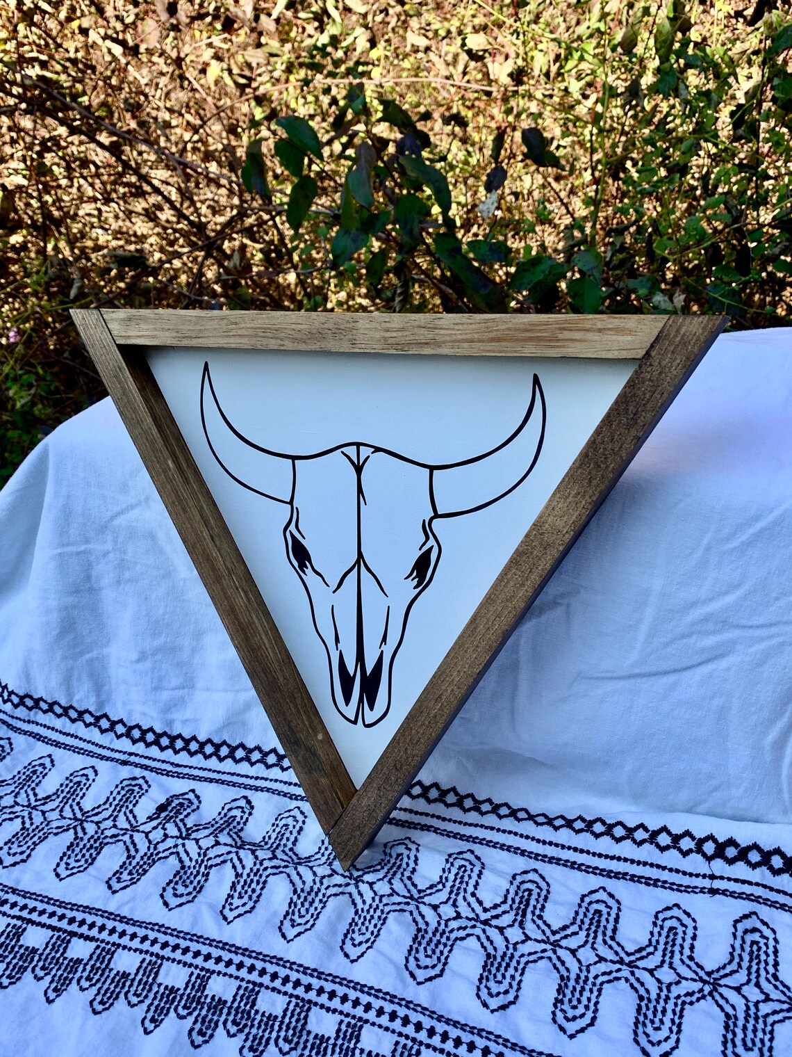 Bull Triangle Sign Wooden Triangle Sign Home Decor Hand | Etsy