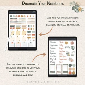 Digital Notebook for Ipad and Android With Matching Stickers - Etsy