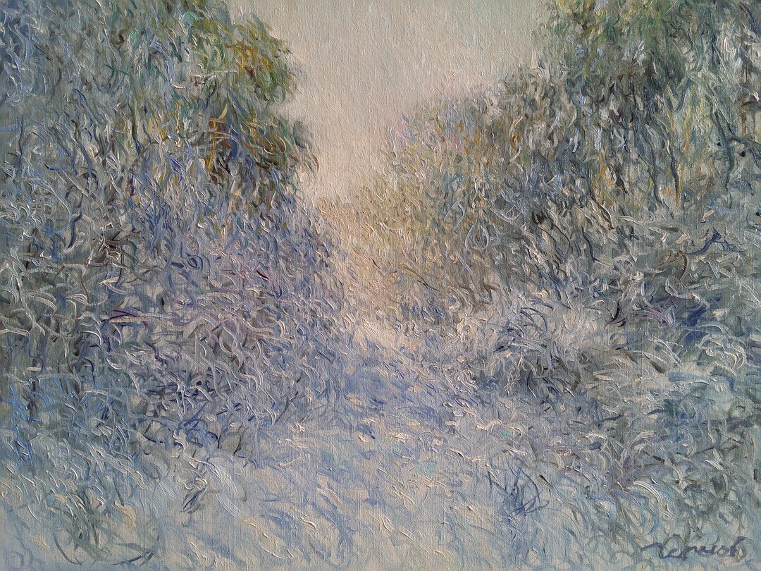 Snow Landscape Painting Original Oil 12" X 16" - Winter Scene ...