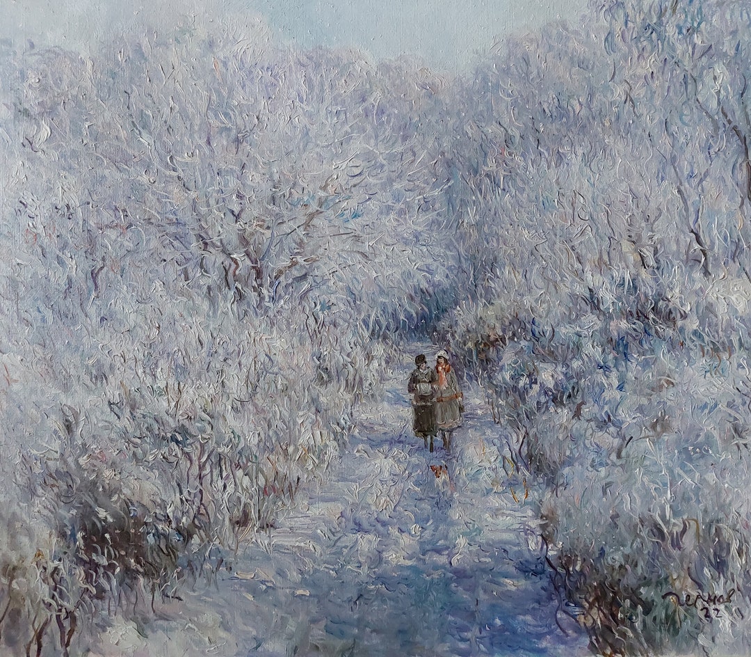 Snow Landscape Winter Walk Painting 14 X 16 Winter Landscape Snow Scene ...
