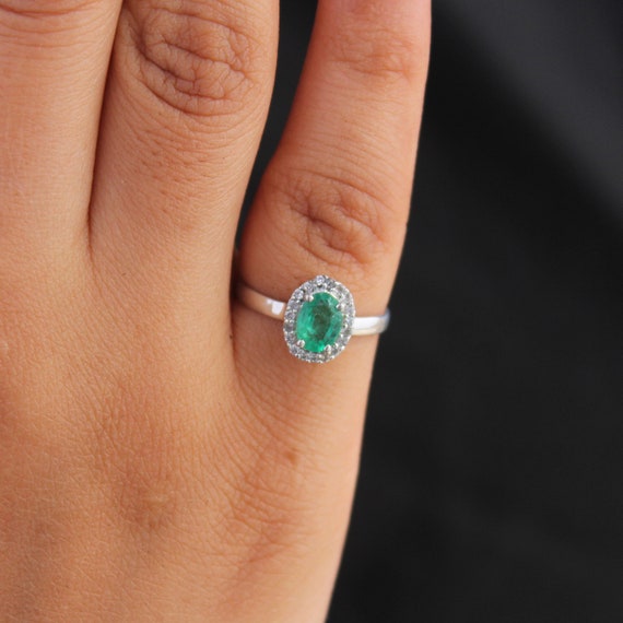 Natürlicher Smaragd Ring-Sambian Smaragd Minimalist Ring-925 | Etsy