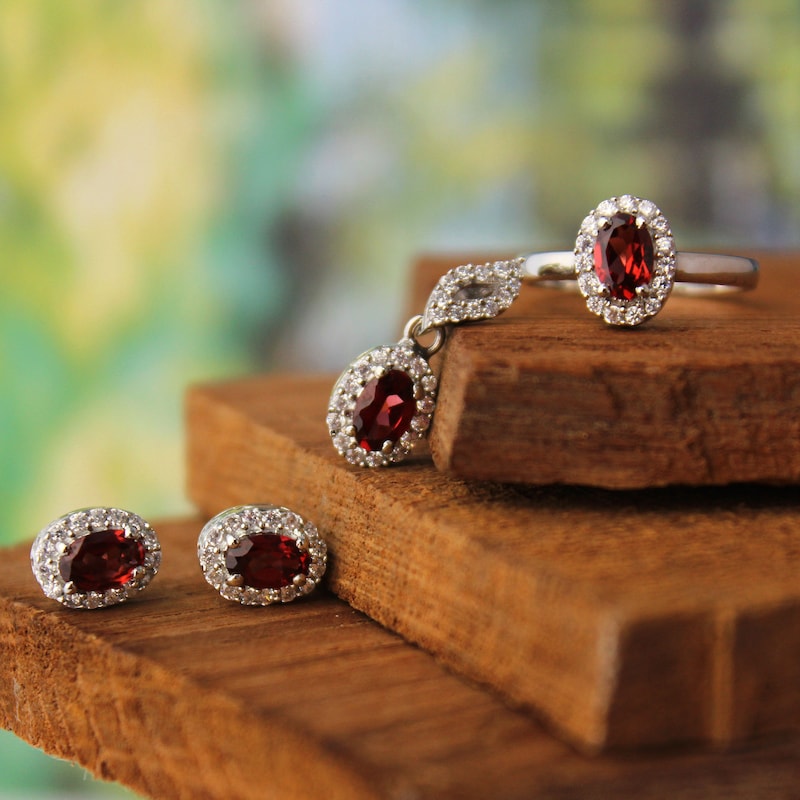 Garnet Jewelry - Etsy