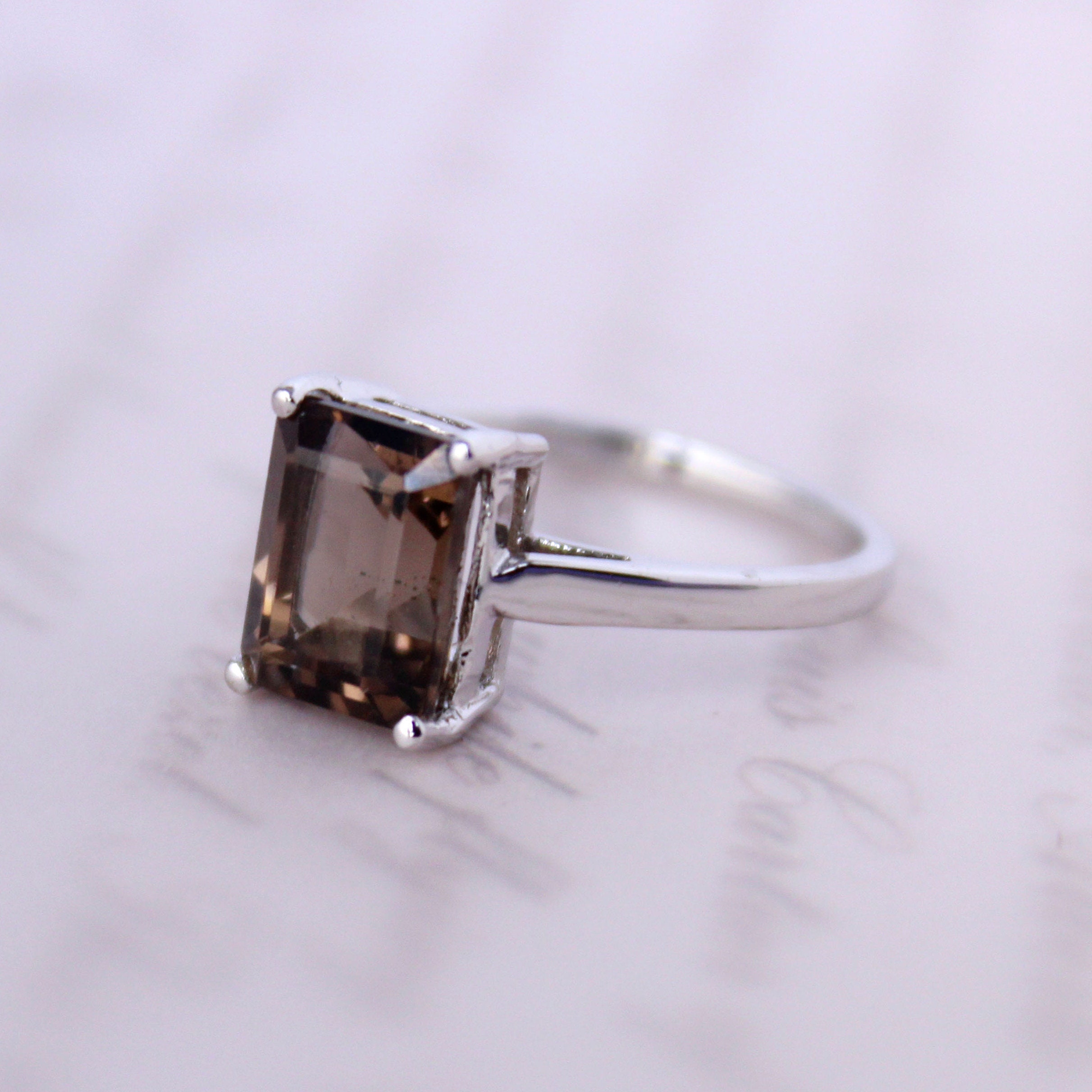 Smoky Topaz Minimalist Ring / Minimalist Ring / Stack Ring /zodiac Ring ...