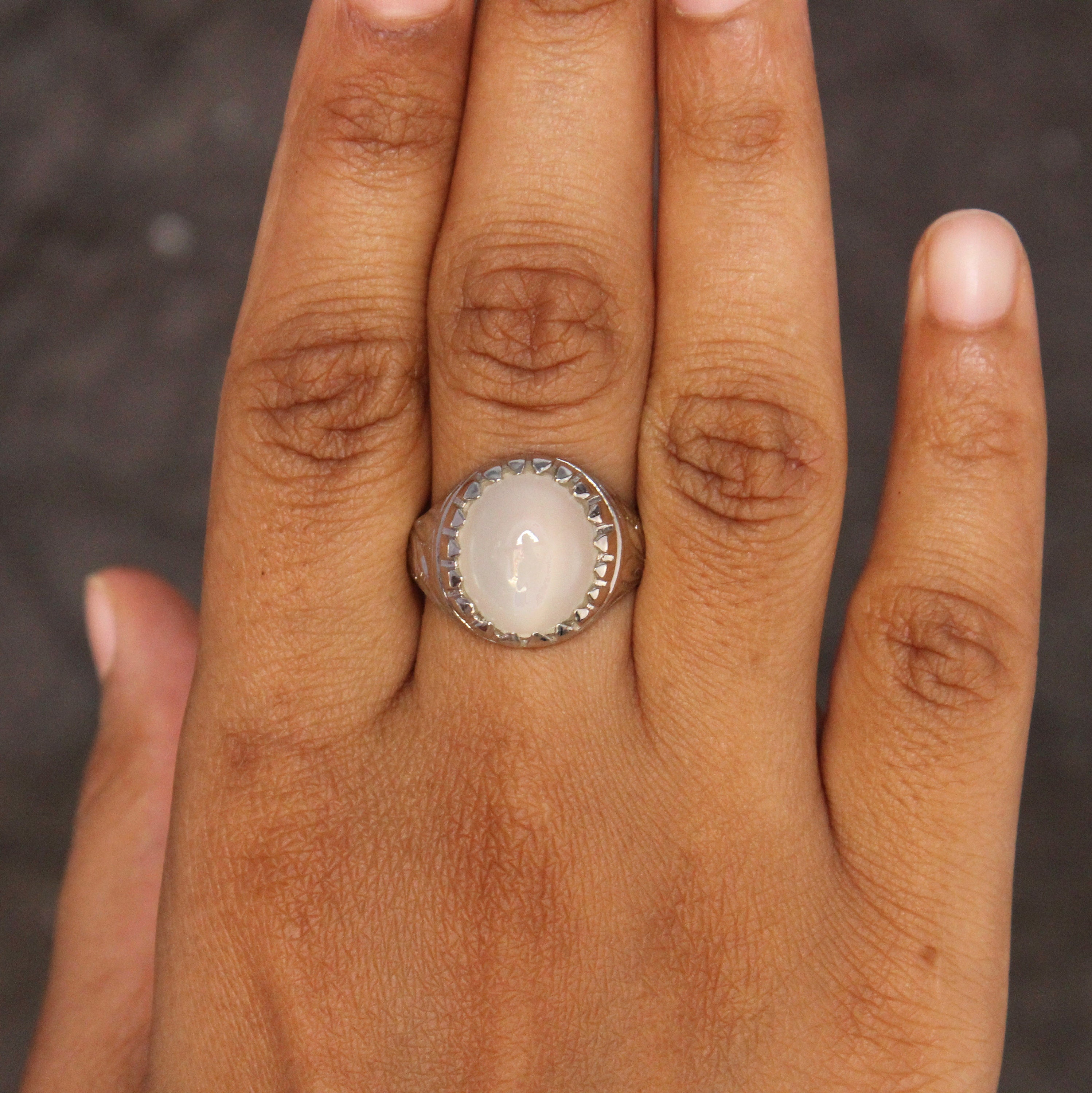 Moonstone Hand Carved Ring, White Moonstone Handmade Ring, Moonstone ...
