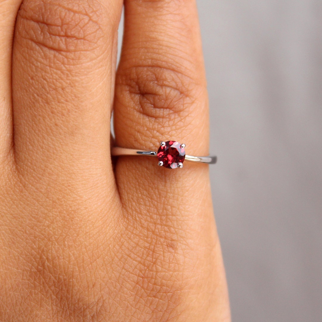 Natürlicher Granat Vorschlag Ring/Kleiner Edelstein verstellbarer ...